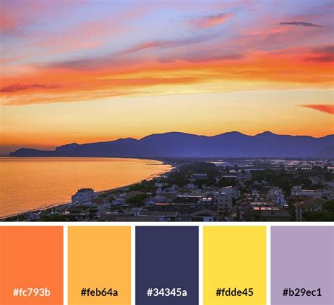 Sunset Color Palette With Hex Codes Vandelay Design
