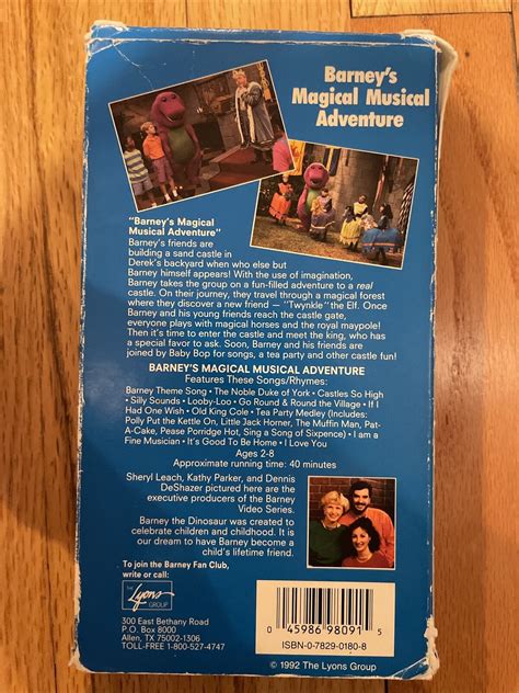 Barney Magical Musical Adventure VHS Home Grelly USA