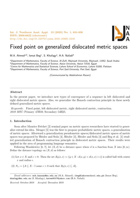 pdf fixed point on generalized dislocated metric spaces