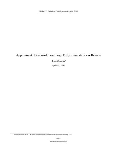 pdf approximate deconvolution large eddy simulation a review