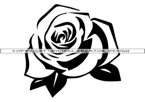 Rose Outline Svg Flower Outline Svg Rose Outline Clipart Etsy Singapore