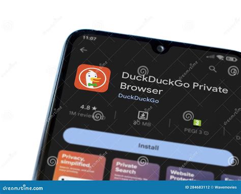 Duckduckgo Private Browser App Play Store Page On Smartphone On White