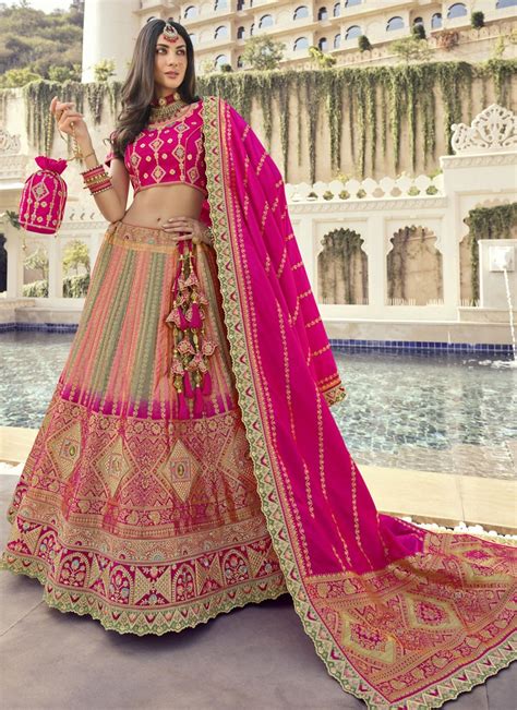 Red Lehenga With Contrast Dupatta Atelier Yuwa Ciao Jp