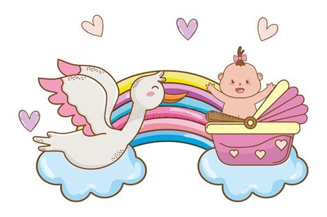 Historieta Linda De La Fiesta De Bienvenida Al Beb Ilustración del