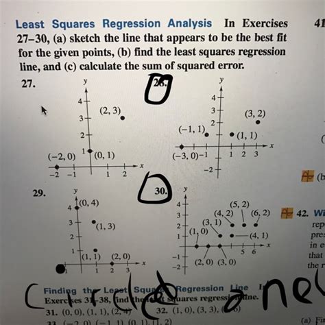 solved least squares regression analysis in exercises 27 30