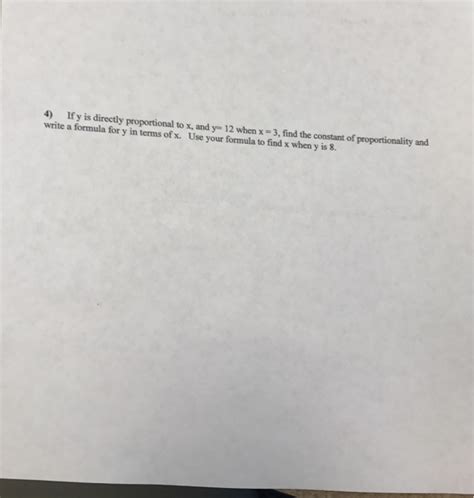 solved if y is directly proportional to x and y 12 when x