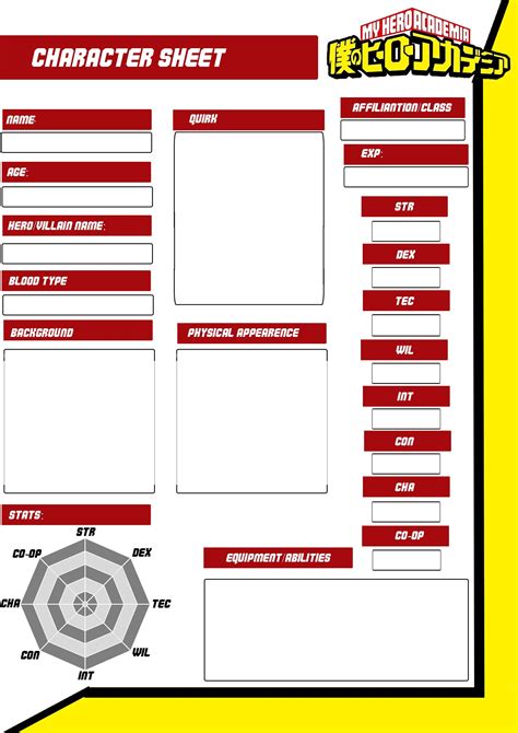 My Hero Academia Oc Template