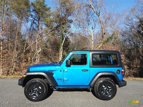 Hydro Blue Pearl 2021 Jeep Wrangler Sport 4x4 Exterior Photo 143339997