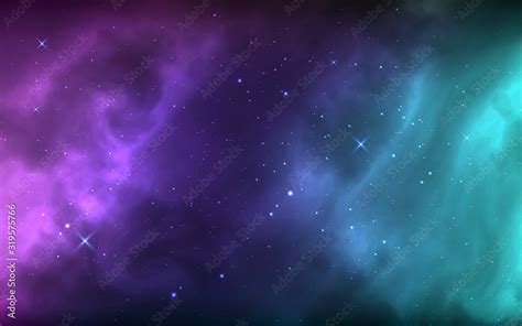 Space Background With Shining Stars Nebula And Stardust Colorful