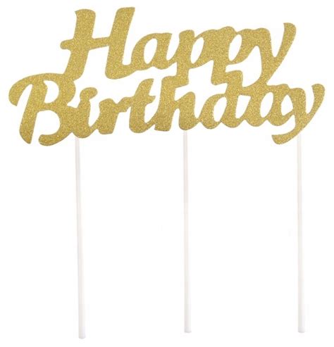 Topper Toper Na Tort Sto Lat Happy Birthday Złoty 13093359593 Allegro pl