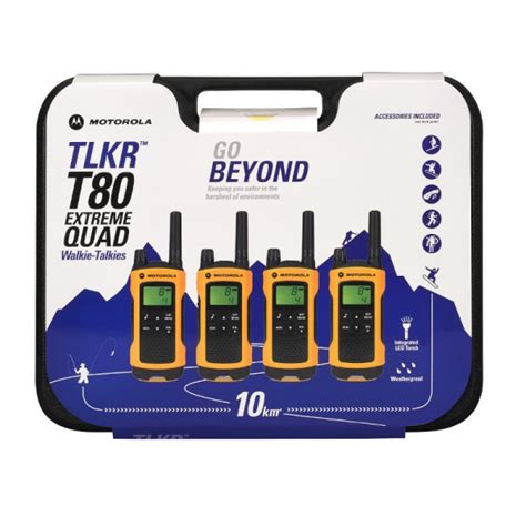 Motorola TLKR T80 EXTREME Walkie Talkie Quad Pack License Free Consumer