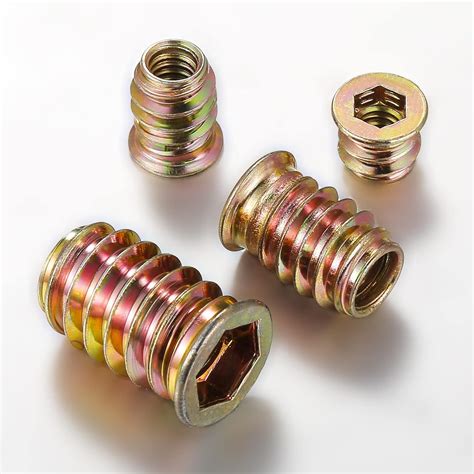Wensilon Piezas De Insertos Roscados Para Madera Hexagonal
