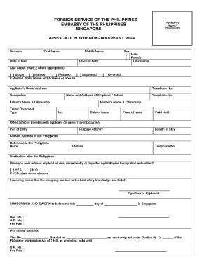 Fillable Online APPLICATION FOR NON IMMIGRANT VISA Bjab Btravelbbcomb
