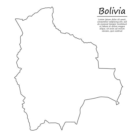 Semplice Schema Carta Geografica Di Bolivia Silhouette Nel Schizzo