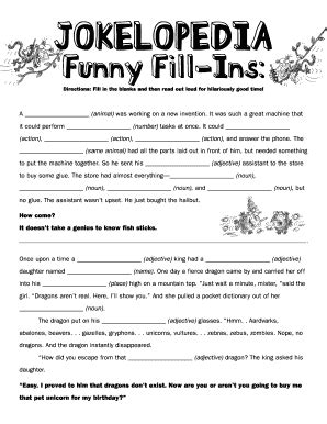 Funny Fill In The Blank Stories For Adults Airslate Signnow