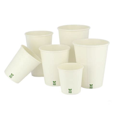 Vaso Cartón Plastic Free 8 Oz 240ml Blanco Ø8cm 50 Uds