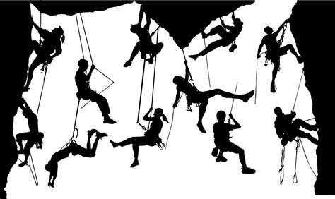 Rock Climber Silhouette Vector Free