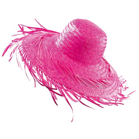 Deko Strohhut pink 40 cm Ø DecoWoerner