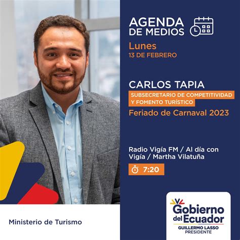 Ministerio De Turismo Del Ecuador On Twitter En Breve Carlos
