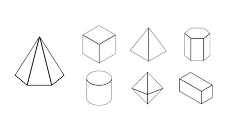 Premium Vector Set Of D Geometric Shapes Isometric Outline Views
