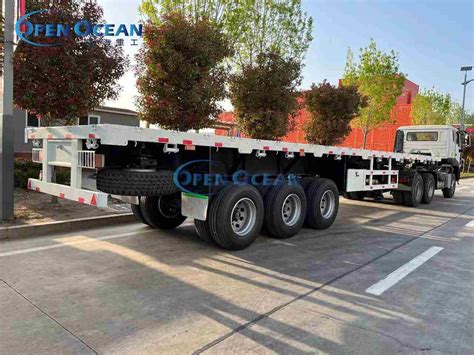 Flat Bed Deck Semi Trailer Axle Ft Ft Ft Ft Container Flatbed