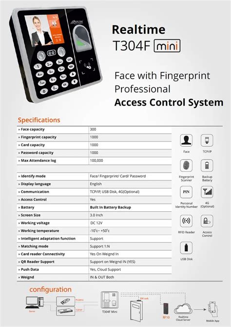 REALTIME T304F MINI Wifi FINGER FACE ATTENDANCE SYSTEM At Rs 8999 In