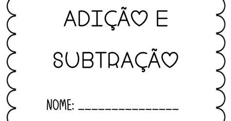BLOG PROFESSOR ZEZINHO Atividades Adição e Subtração