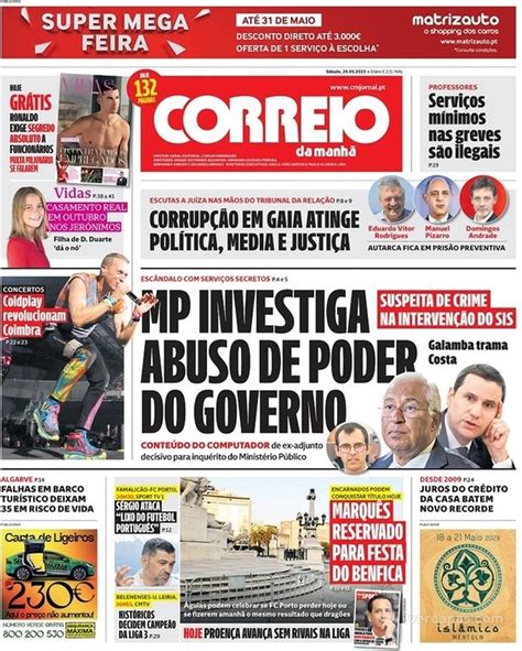 Capa Correio da Manhã de 2023 05 20