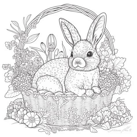 Osterhase Im Korb Ausmalbild Kostenlos Herunterladen
