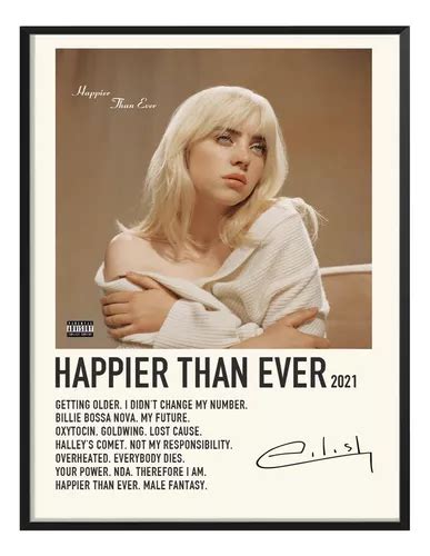 Poster Billie Eilish Album Tracklist Happier Than Ever 80x60 Meses