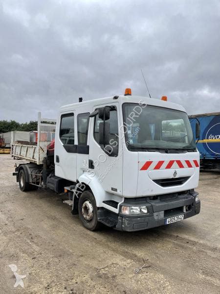Camion Benne Occasion Renault Midlum 180 Gazoil Grue 23 10 2003 180