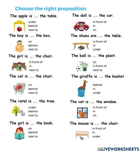 An English Worksheet With Pictures And Words