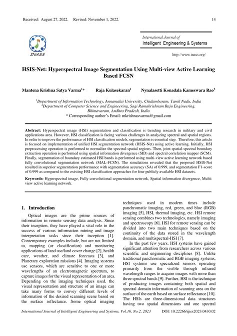 pdf hsis net hyperspectral image segmentation using multi view active learning based fcsn