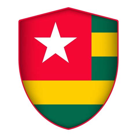 Bandera de Togo en forma de escudo Ilustración vectorial Vector Premium