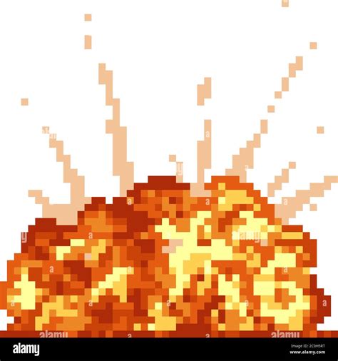 vector pixel arte bomba explosión dibujos animados aislados Imagen