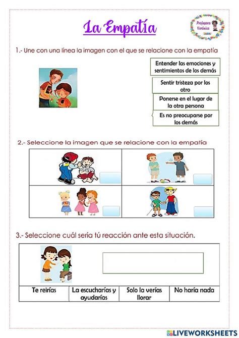 Ficha Interactiva De La Empatia Teachers Workbook School Subjects