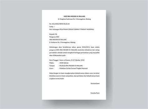 15 Contoh Surat Undangan Resmi Lengkap Dengan Komponennya