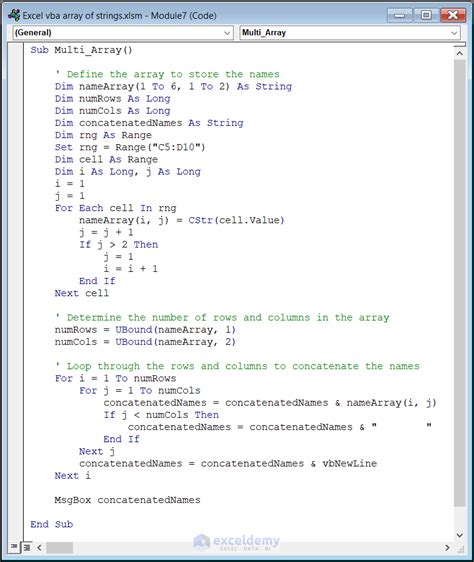 how to use an array of strings in vba 4 examples exceldemy