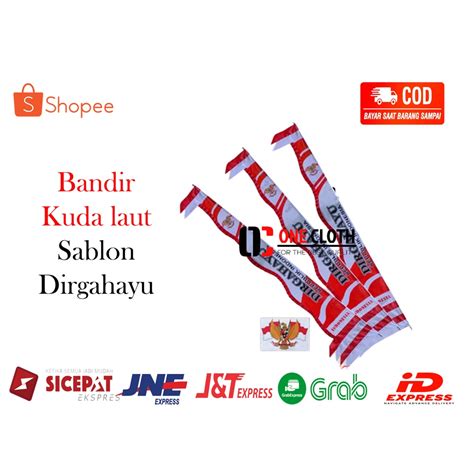 Jual Umbul Umbul Bandir JUMBO Merah Putih Sablon Dirgahayu Garuda