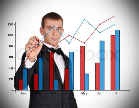 Kaufmann Zeichnung Diagramm Stock Bild Colourbox