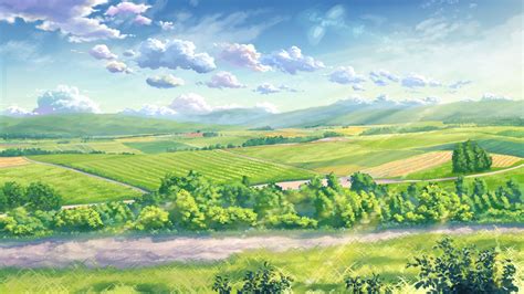 Green Anime Scenery Wallpapers Wallpaper Cave