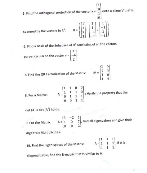 solved find the orthogonal projection of the vector x [1