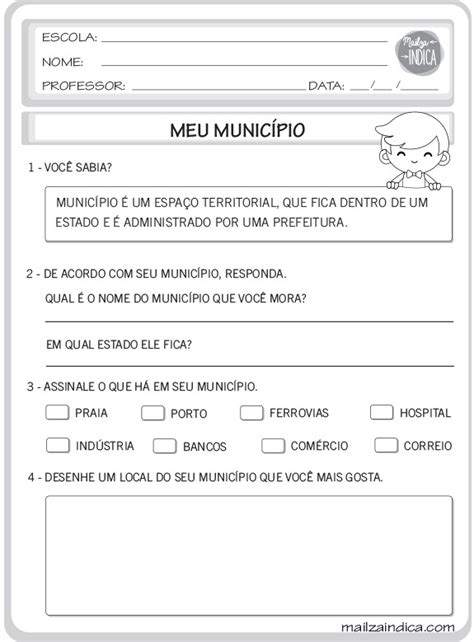 MAILZAINDICA Atividade Do Ensino Fundamental De Geografia