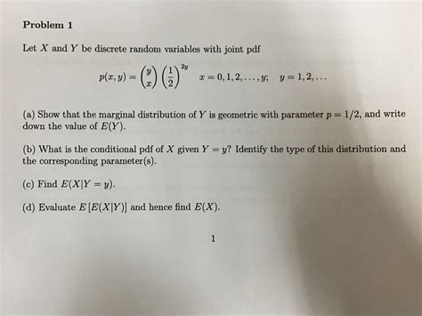 Solved Let X And Y Be Discrete Random Variables With Joint Chegg