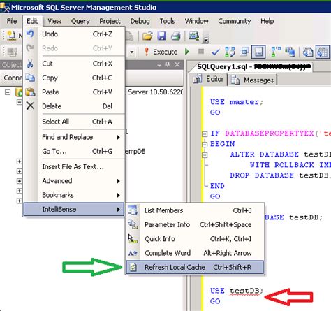 How To Refresh IntelliSense Cache In SSMS