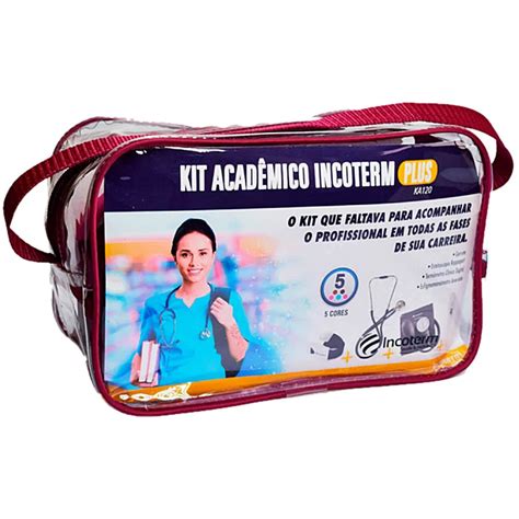 Kit Acadêmico Rappaport Completo Vinho Bordô KA120 Incoterm Medical