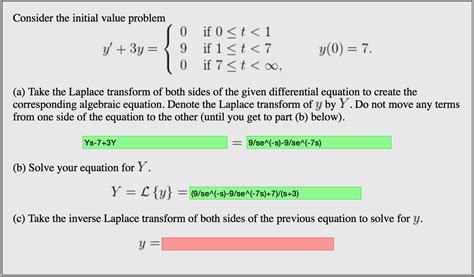 solved consider the initial value problem y 3y {0 if 0 less