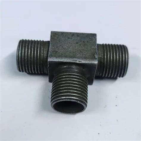 34mm Dia MS 18mm Mild Steel Hydraulic Adapter Male Tee For Plumbing