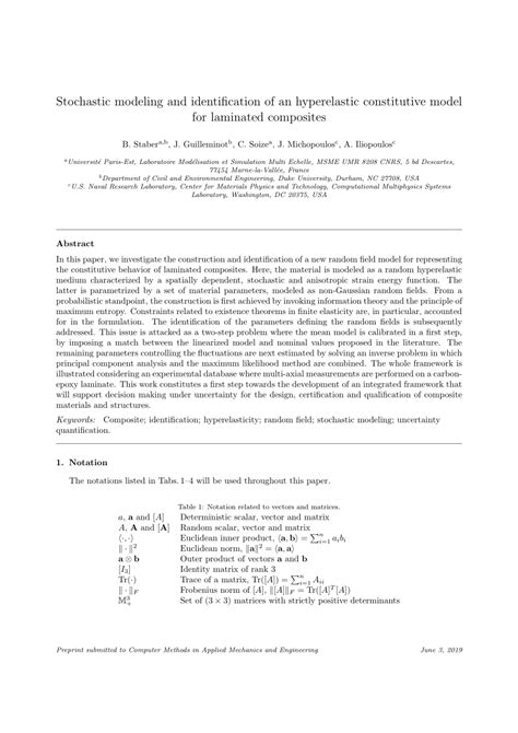 pdf stochastic modeling and identification of a hyperelastic constitutive model for laminated