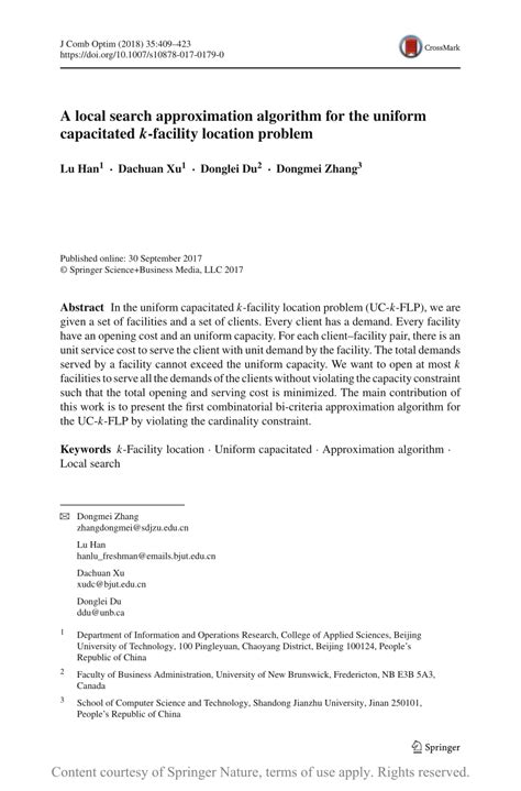 a local search approximation algorithm for the uniform capacitated k facility location problem
